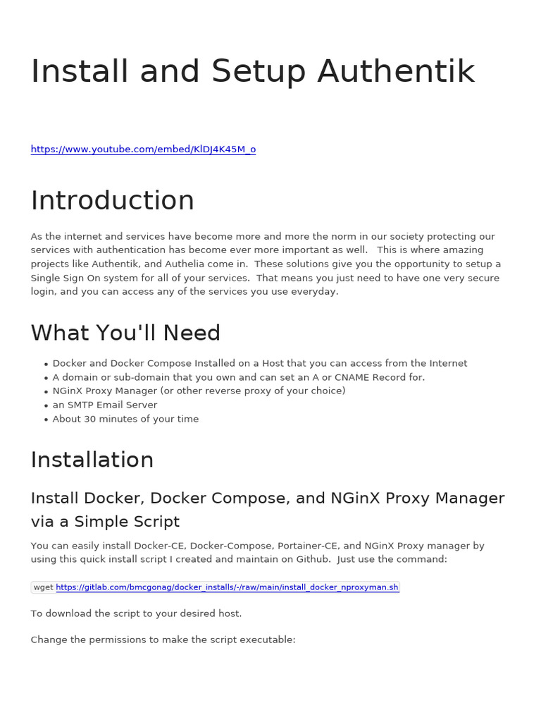 Install and Setup Authentik | PDF