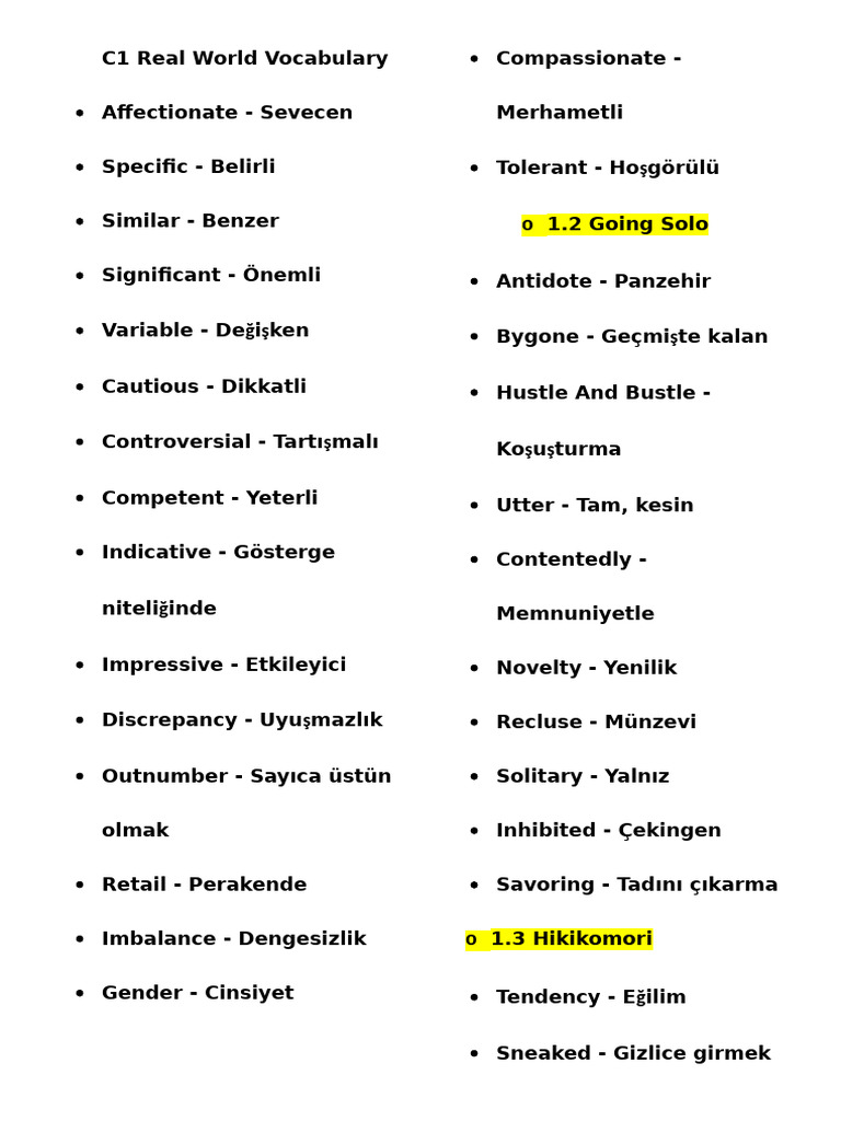 C1 Real World Vocabulary | PDF