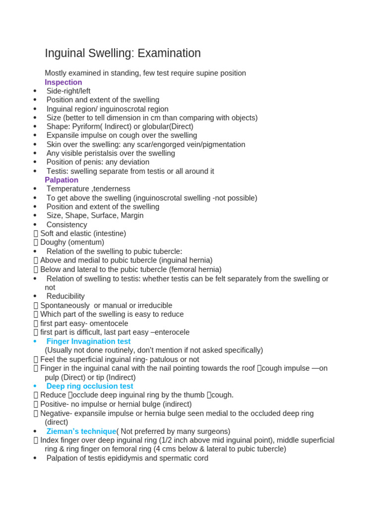 Inguinal Swelling Ex | PDF