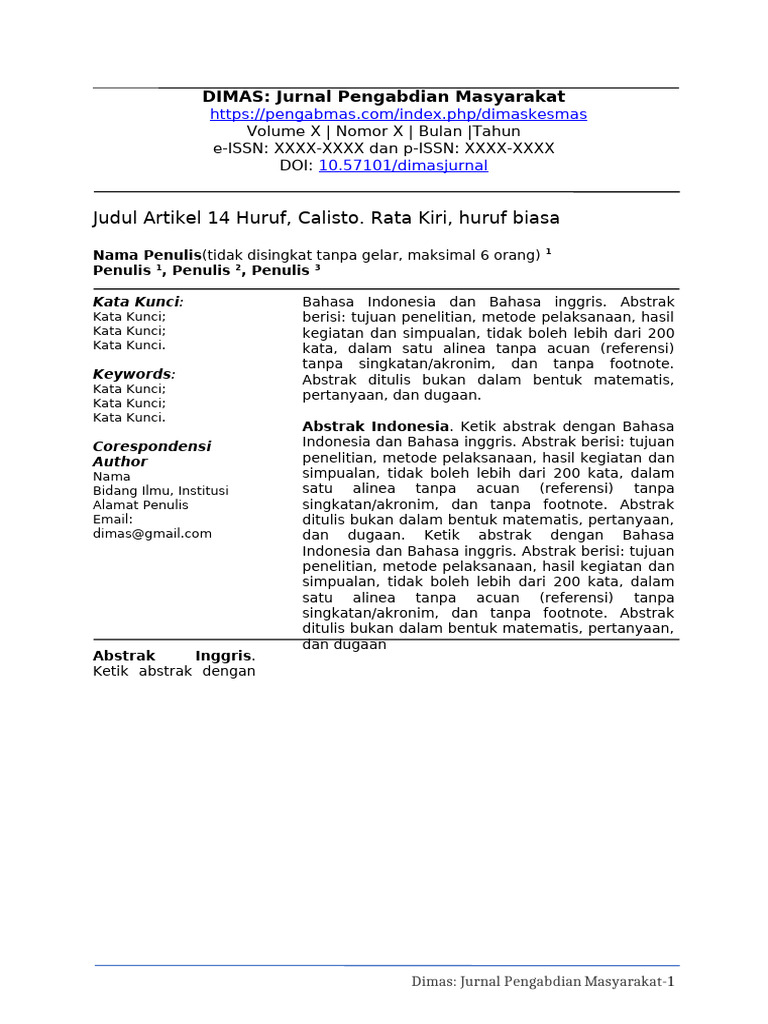 Template Jurnal Dimas Fix | PDF