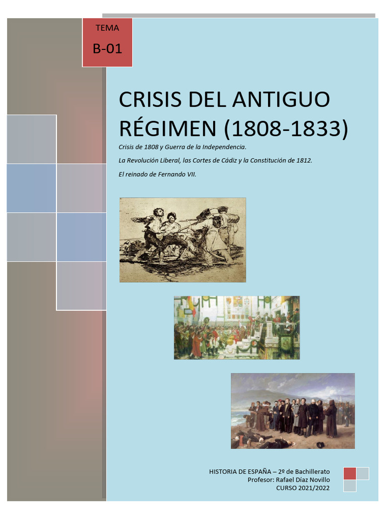 TB01:La crisis del Antiguo Régimen (1808-1833) | PDF