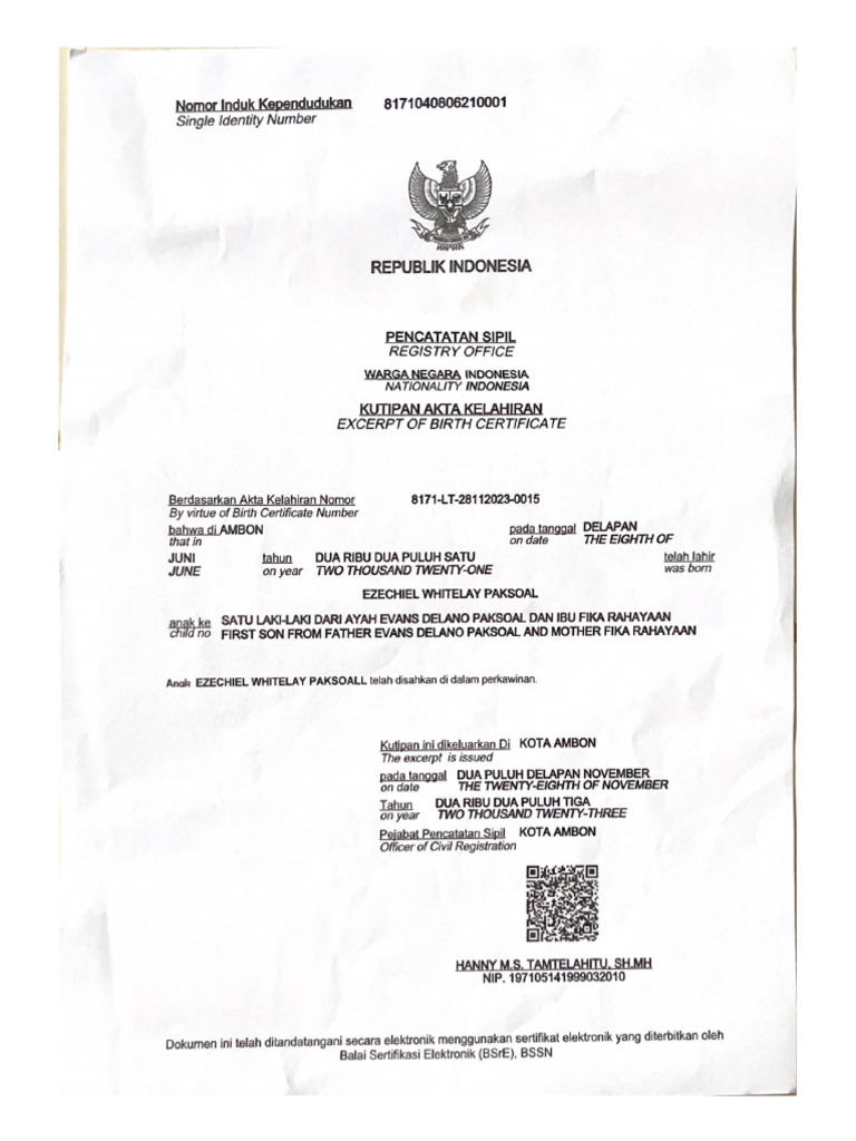 Nomor Induk Kependudukan | PDF