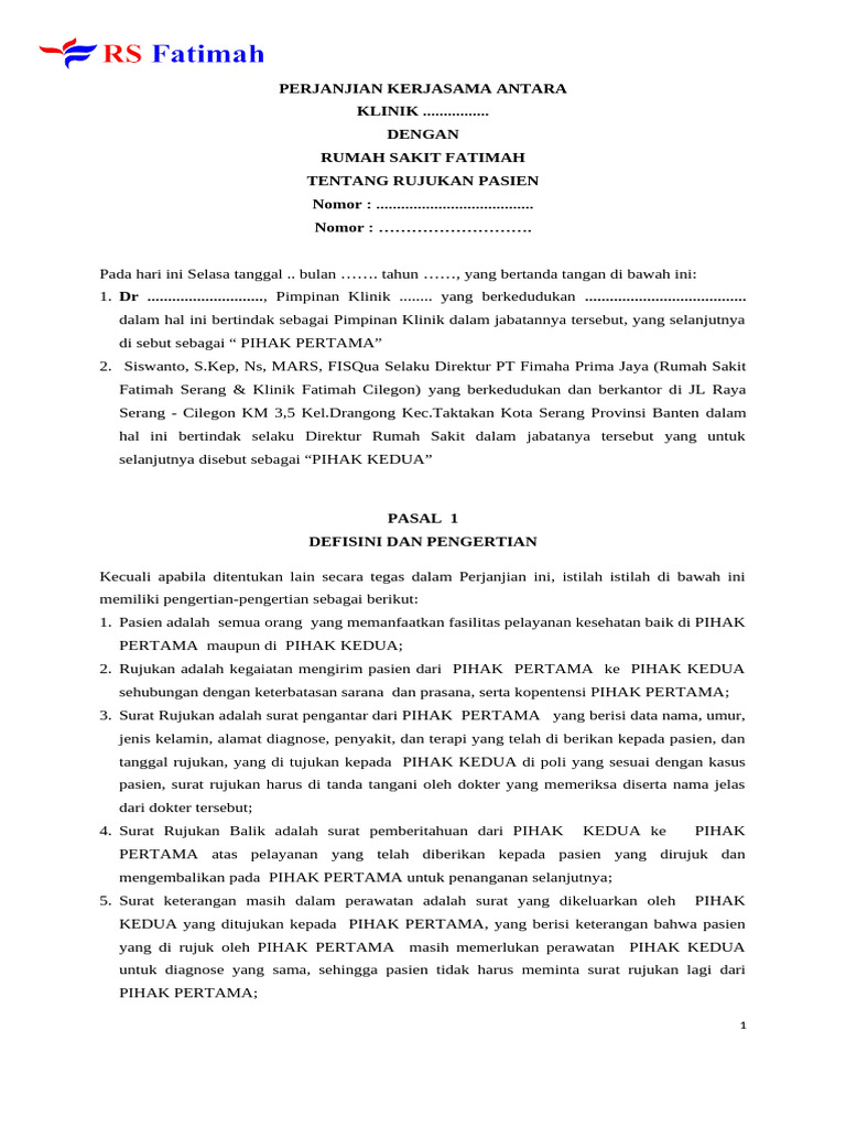 Draft Mou Klinik | PDF