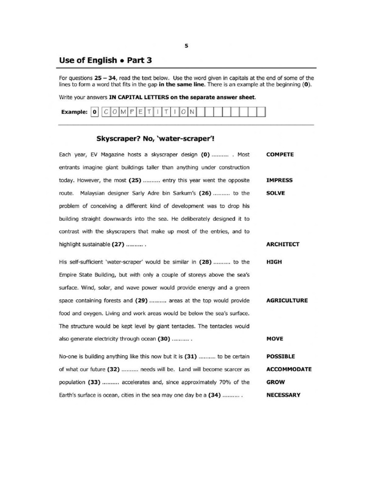 USE OF ENGLISH PART 3 (1) | PDF