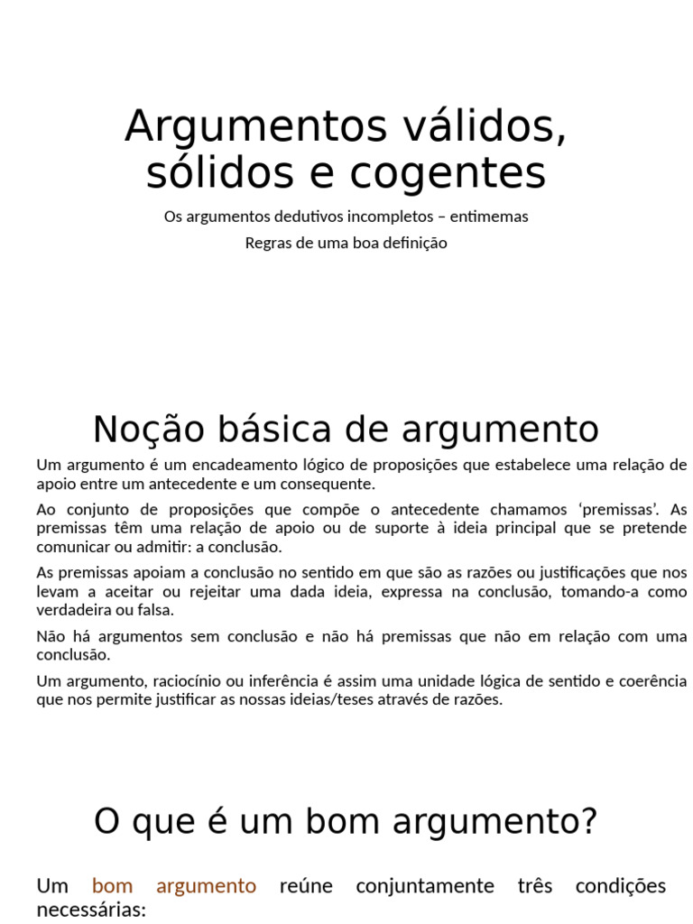 Lógica e Argumentação: Guia Essencial | PDF | Argumento | Razonamiento ...