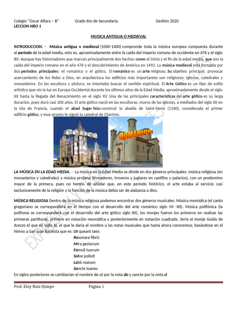 Lecciones 6to Sec. Ok. | PDF