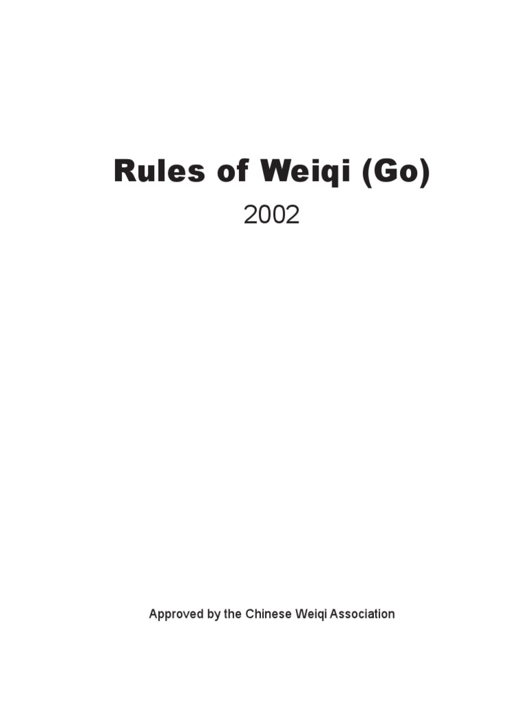 Rules of Weiqi (Go | PDF | Tournament | Sports Rules And Regulations