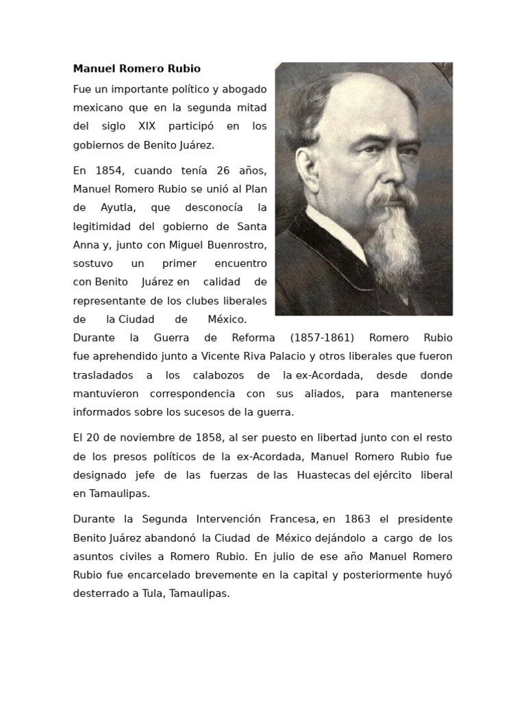 Manuel Romero Rubio | PDF