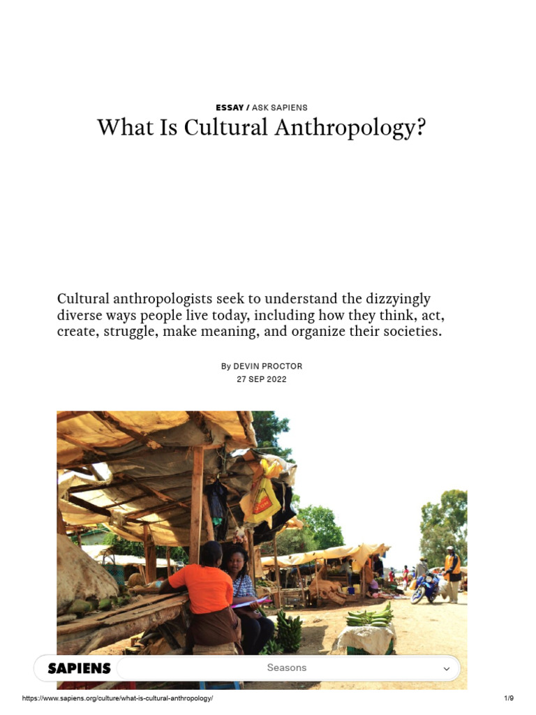Devin Proctor-What Is Cultural Anthropology | PDF