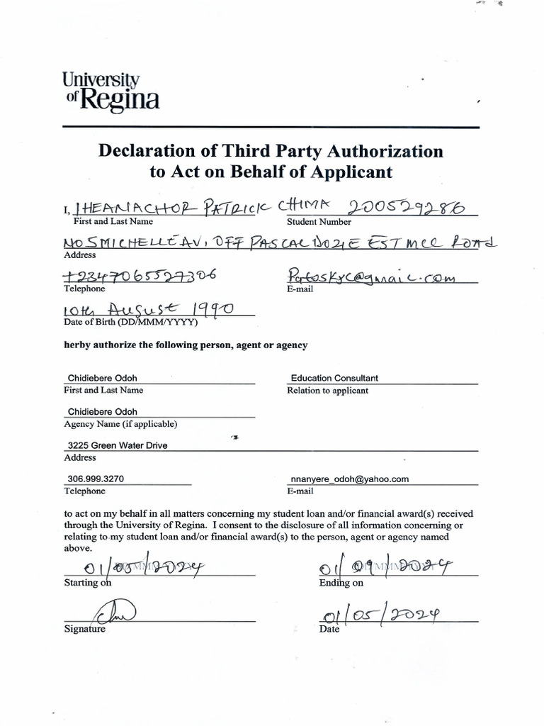 Declaration of Third Party | PDF