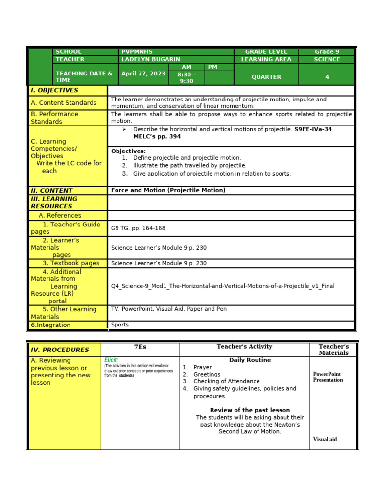 Day-2-Projectile-and-Projectile-Motion-Q4 | PDF