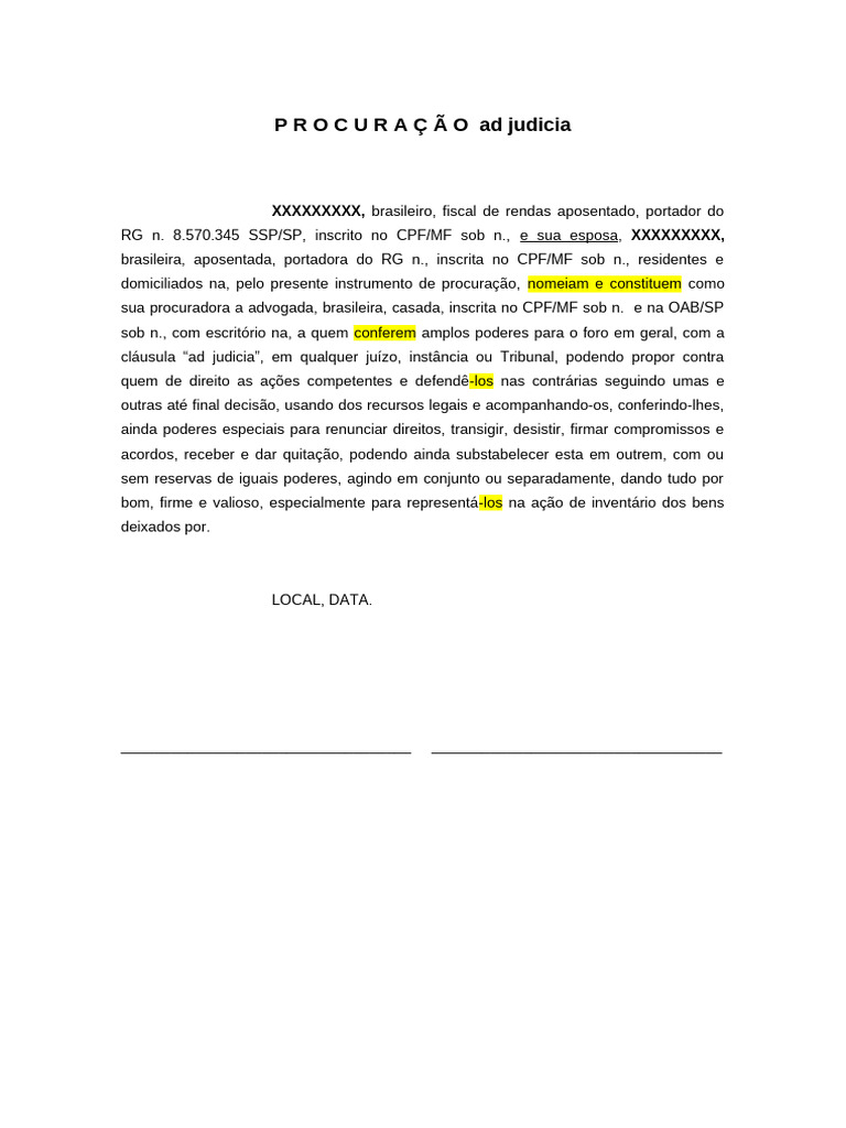 MODELO_PROCURACAO ad judicia | PDF