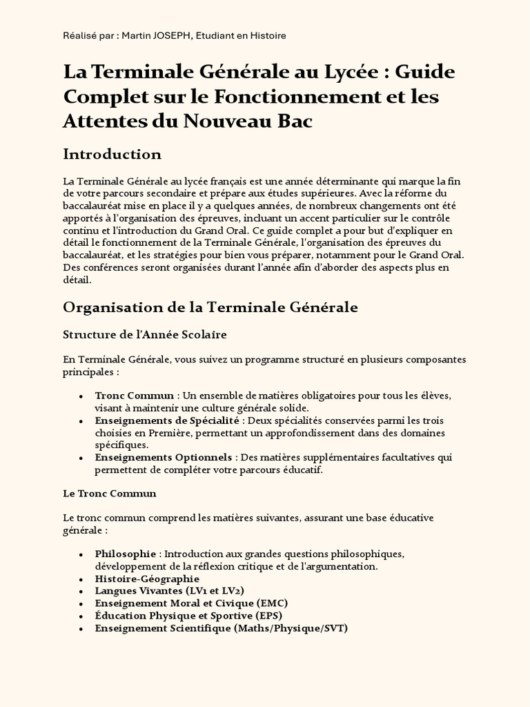 Guide Terminale | PDF