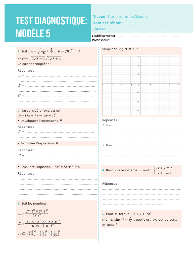 Test Diagnostique Modele 5 | PDF