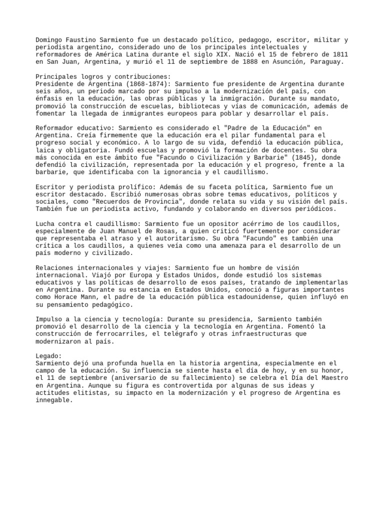 Sarmiento | PDF