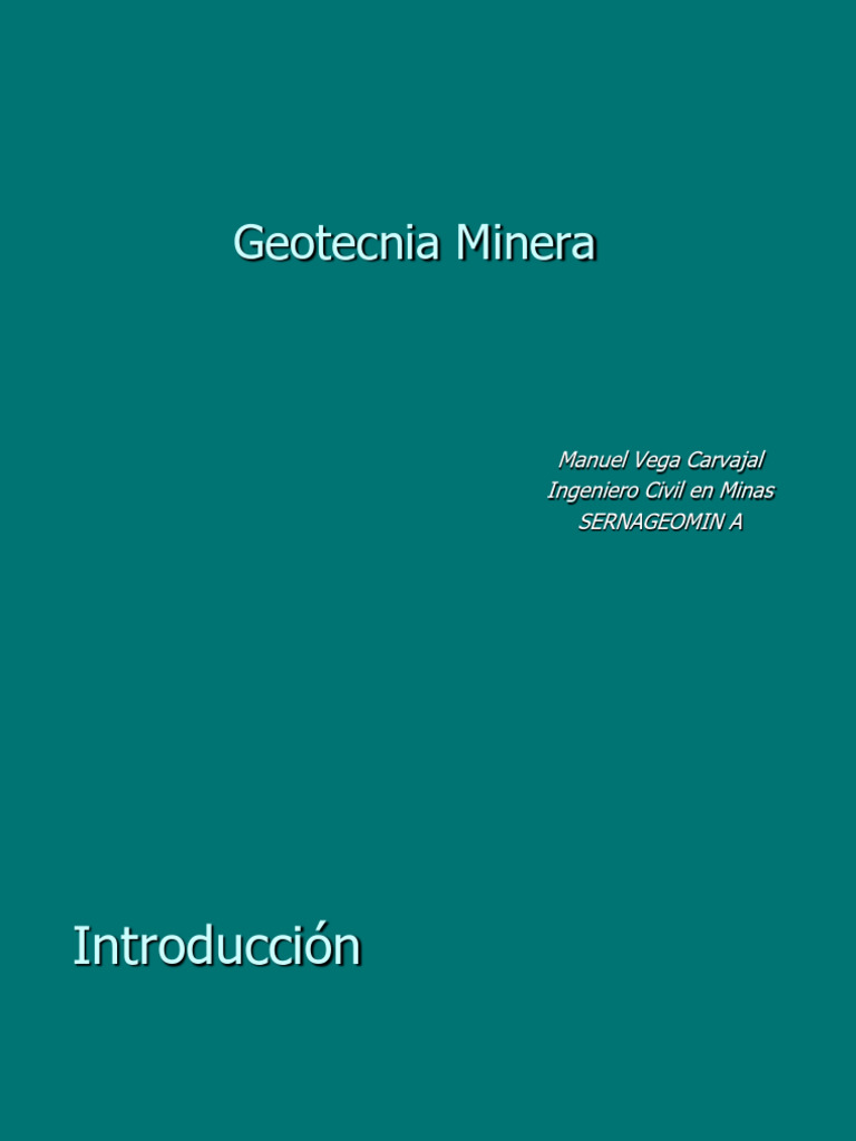 Geotecnia Minera | PDF