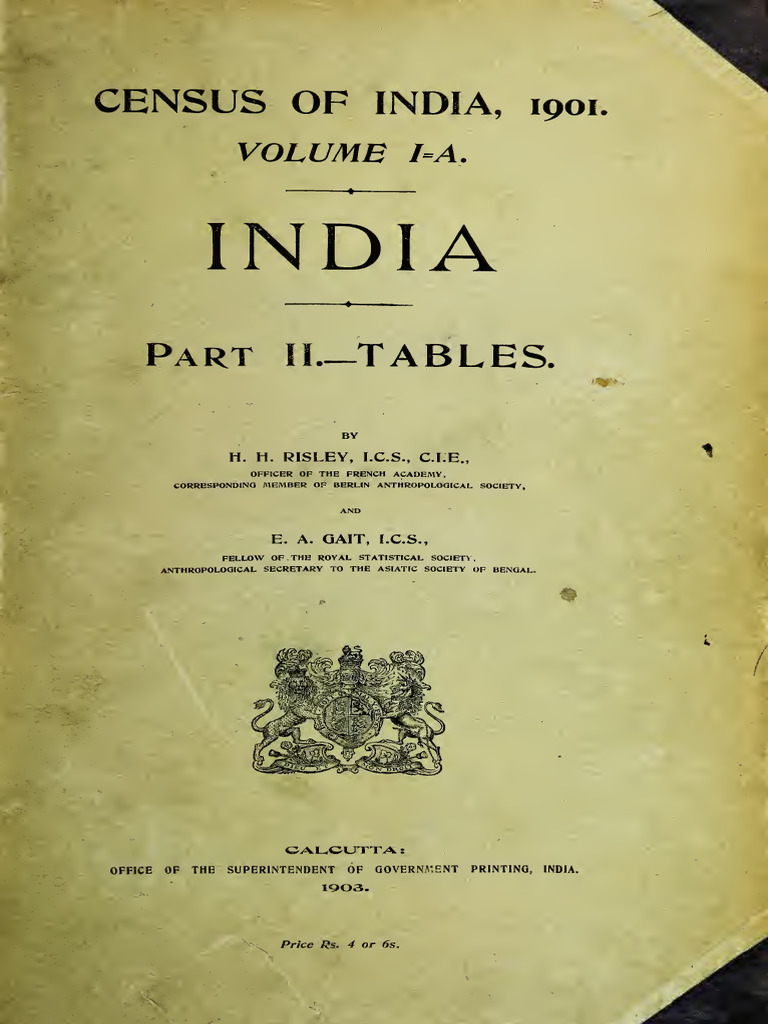 Census India 1901 India Tables | PDF