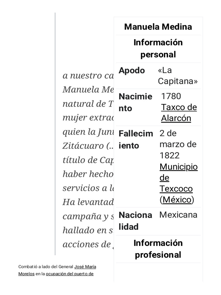 Manuela Medina: La Capitana Insurgente | PDF | México