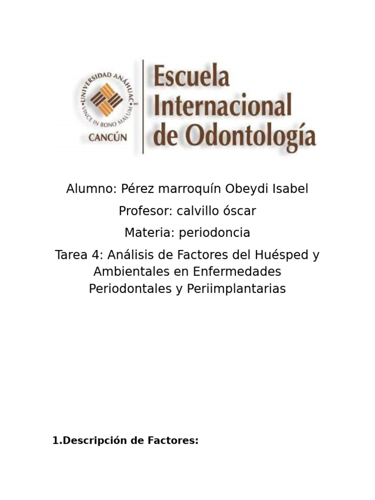 Perio Tarea 3 | PDF | Sistema inmune | Inflamación