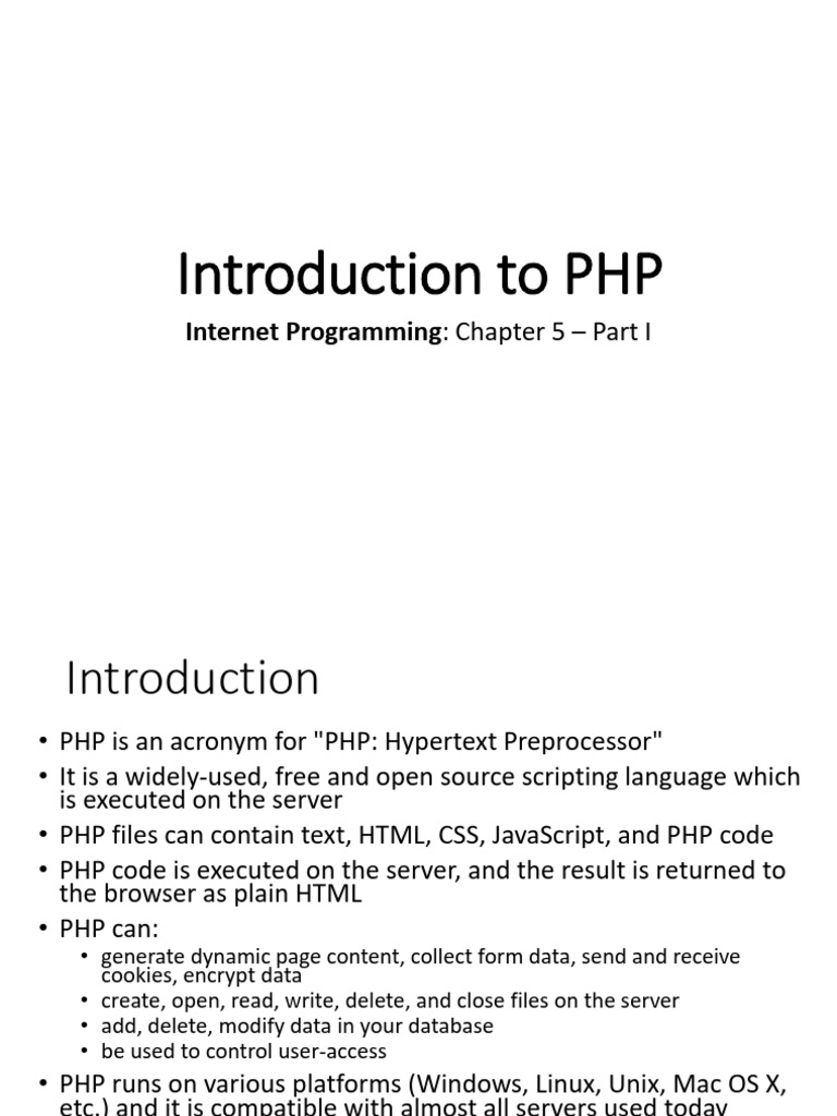 Web Chapter 5 Part I - PHP | PDF