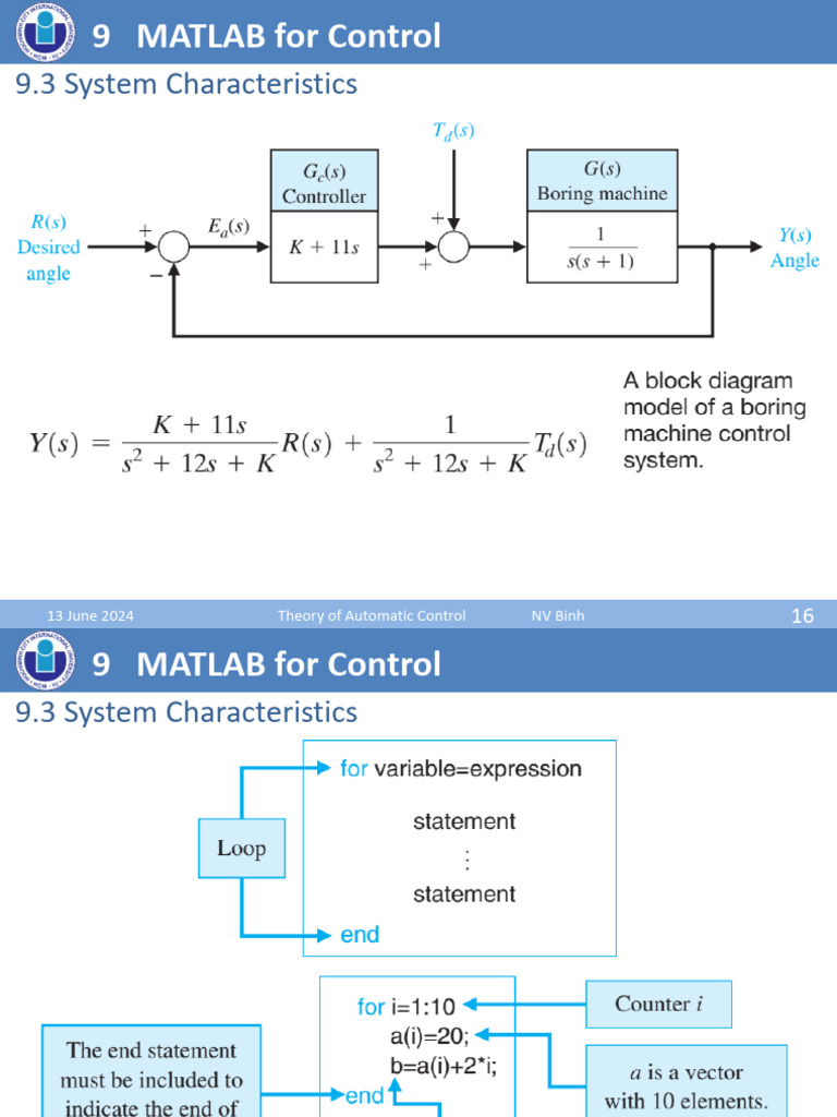 Theory of Automatic Control 9 - Matlab For Control 16-23 | PDF