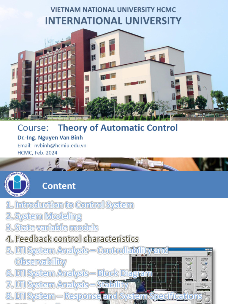 Theory of Automatic Control 4 - Feedback Control System Characteristics | PDF