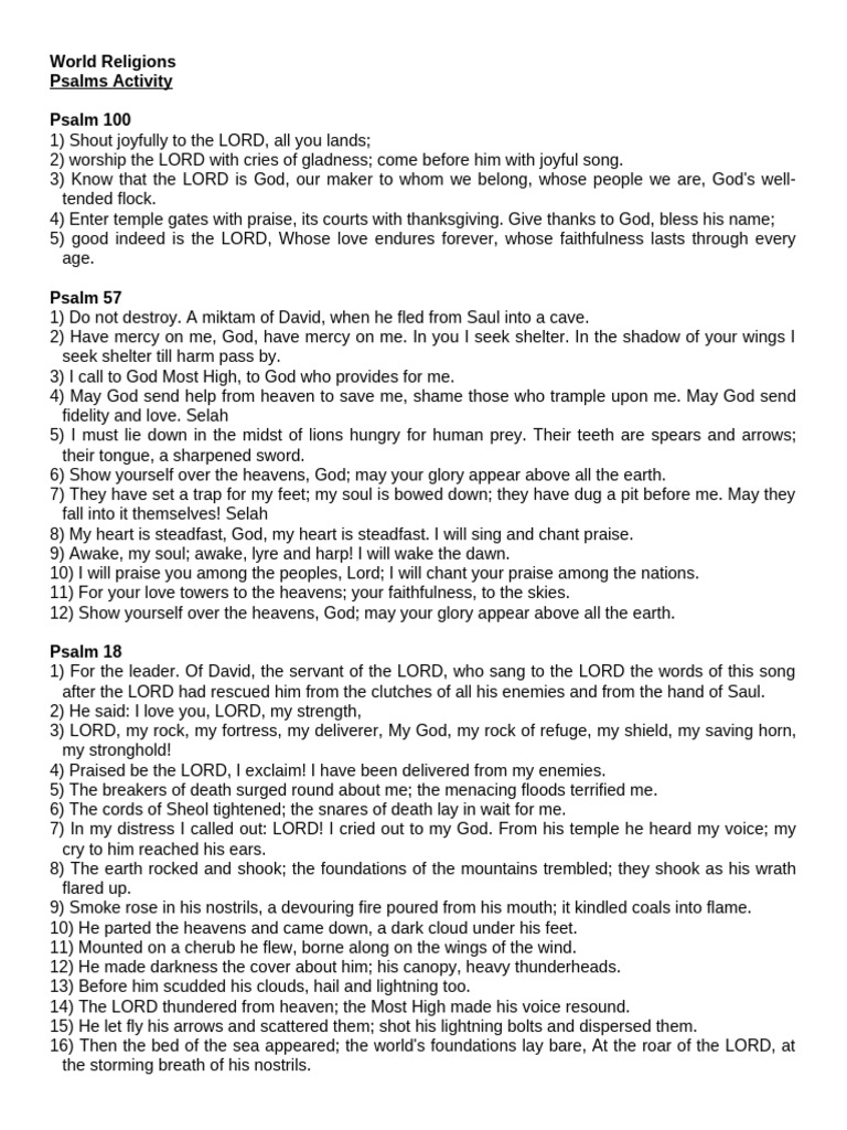 Psalms Activity | PDF