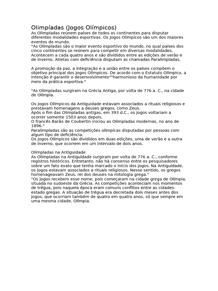 Olimpíadas | PDF