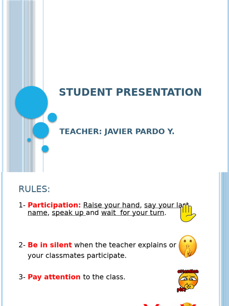 First Week Student Presentation Unac Pdf