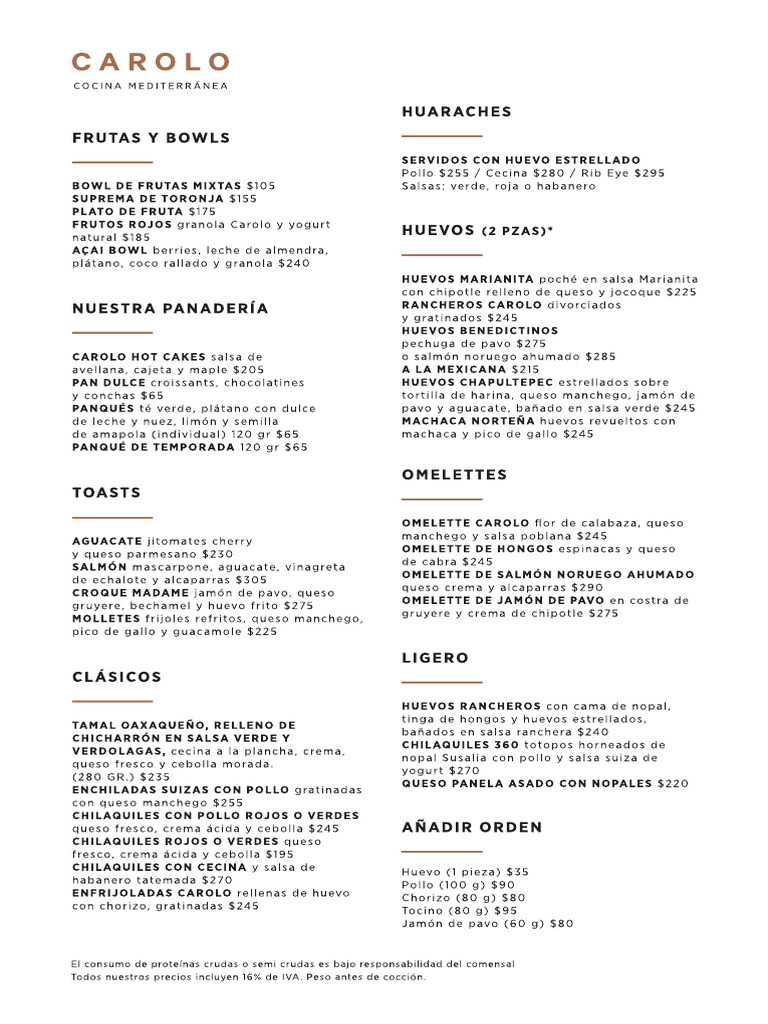 Carolo Desayunos Esp | PDF