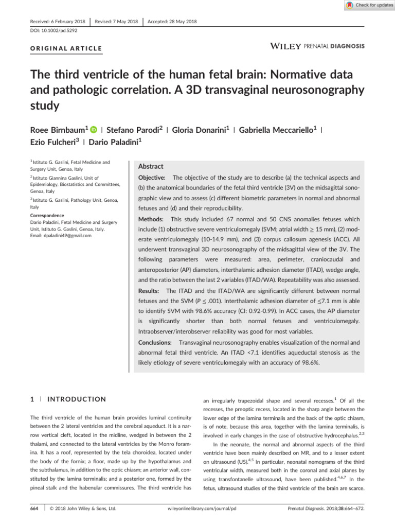 2018 - Birnbaum - The Third Ventricle of The Human Fetal Brain ...