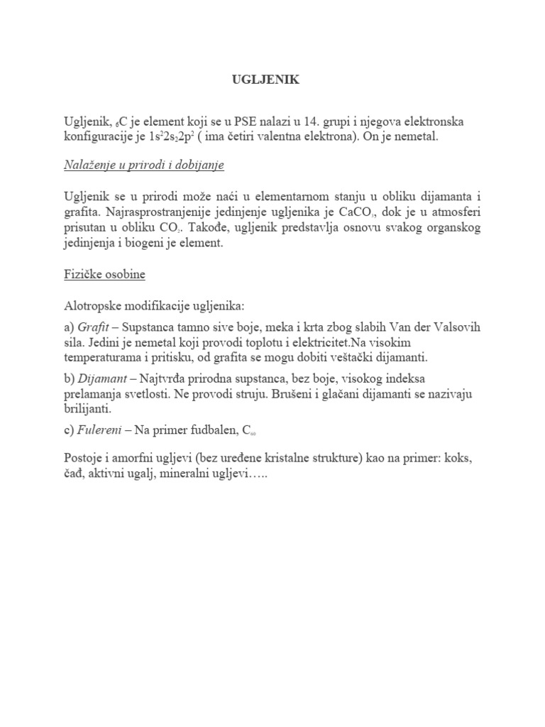 UGLJENIK | PDF