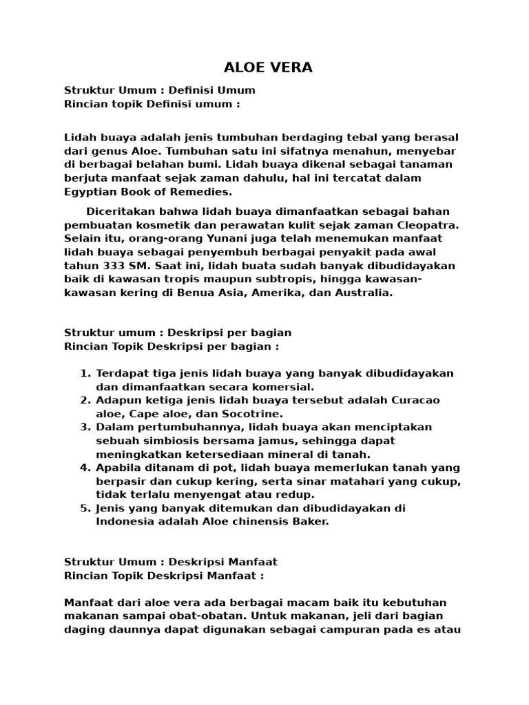 Aloe Vera | PDF