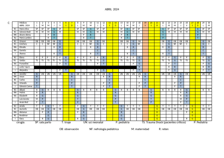Horario Abril 2024 | PDF