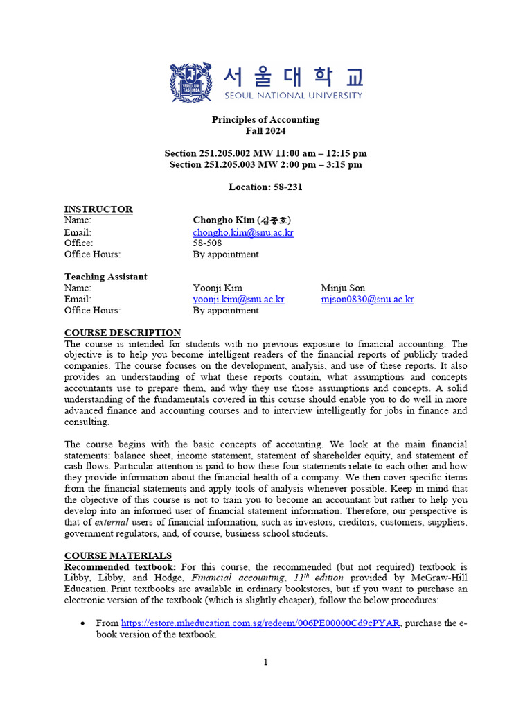 Fall+2024+Chongho+Kim Principles+of+Accounting | PDF