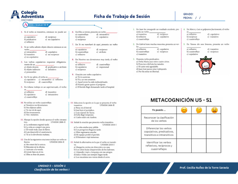 FICHA U5 S1 COMU - 4to | PDF