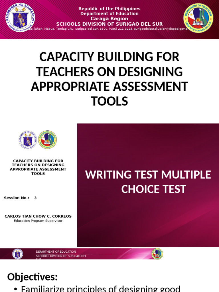Session 4 Guidelines For Writing Multiple Choice Test | PDF