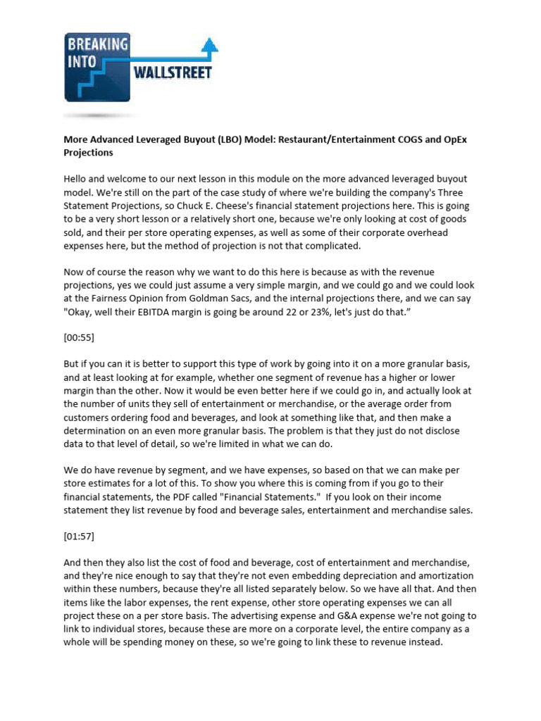 13 03 COGS Operating Expenses | PDF