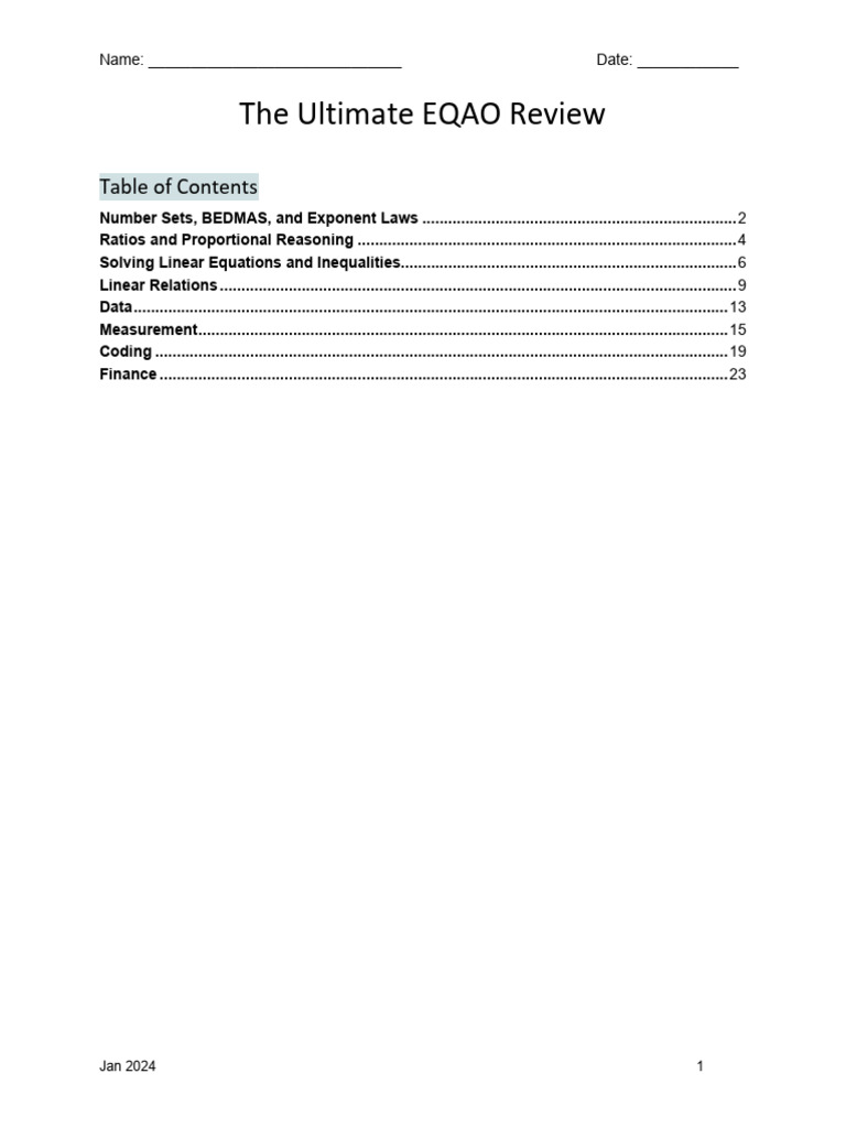 EQAO Practice (Jan 2024) | PDF