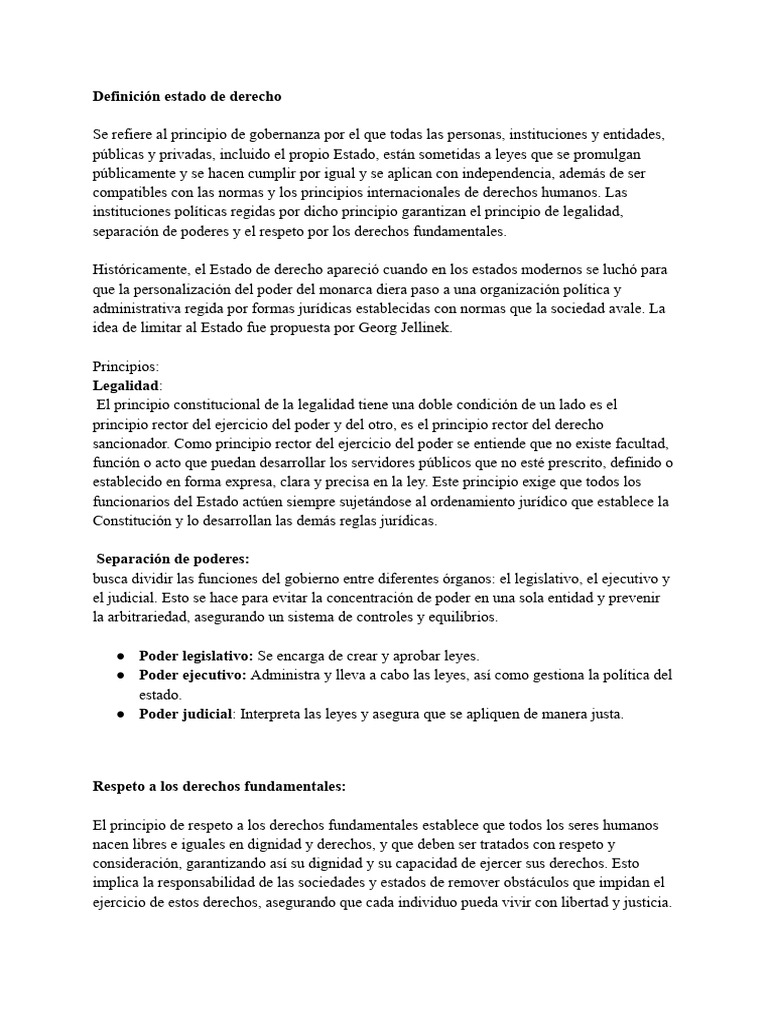 Definición Estado de Derecho | PDF