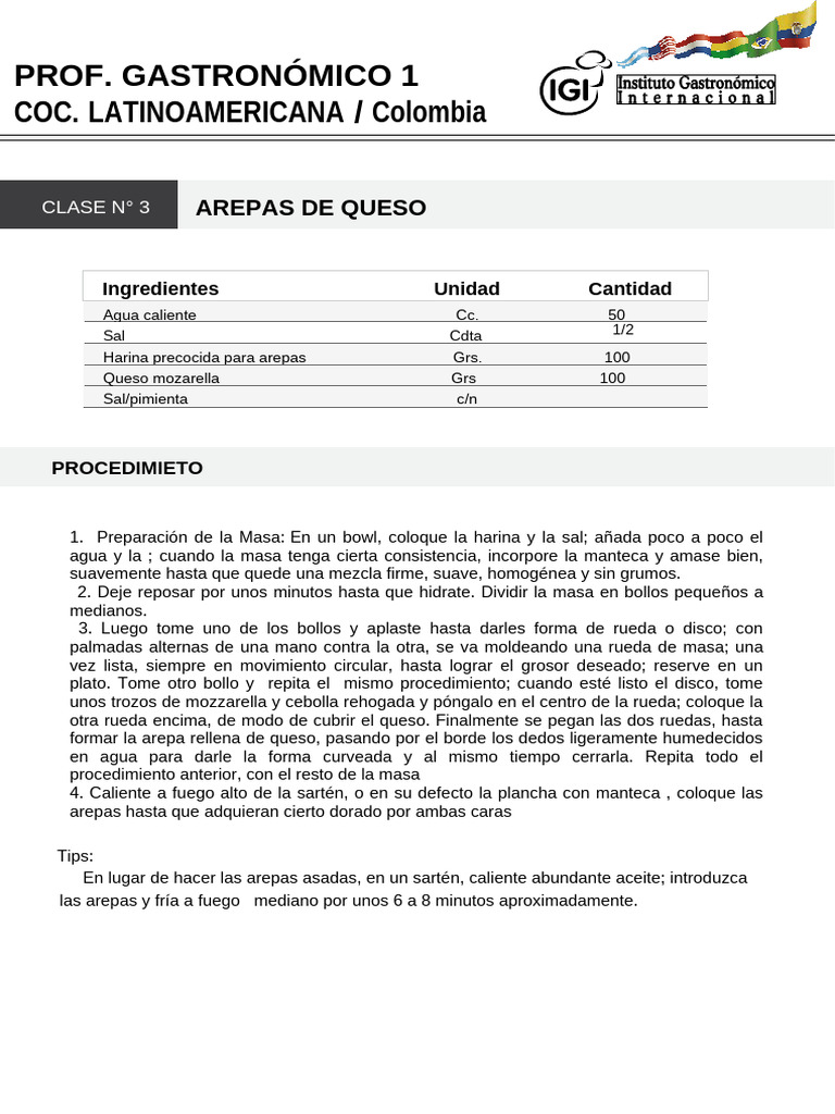 Prof Gastr 1 - Coc Latinoamericana - Clase 3 Colombia | PDF | Alimentos | Cocina