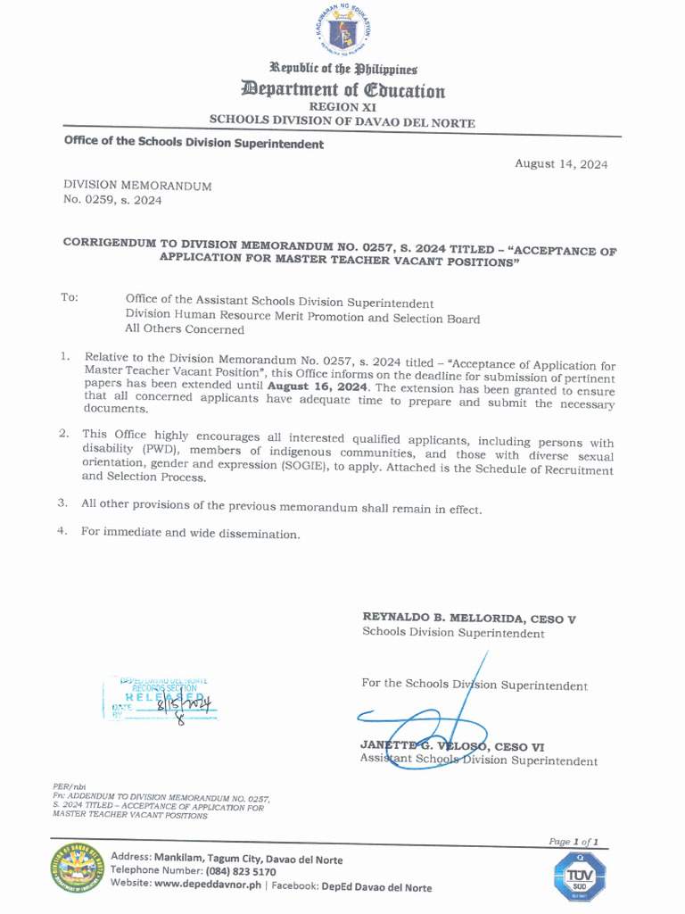 DM-0259-S.-2024-CORRIGENDUM-TO-DIVISION-MEMORANDUM-NO.-0257-S.-2024 ... DM-0259-S.-2024-CORRIGENDUM-TO-DIVISION-MEMORANDUM-NO.-0257-S.-2024 ...