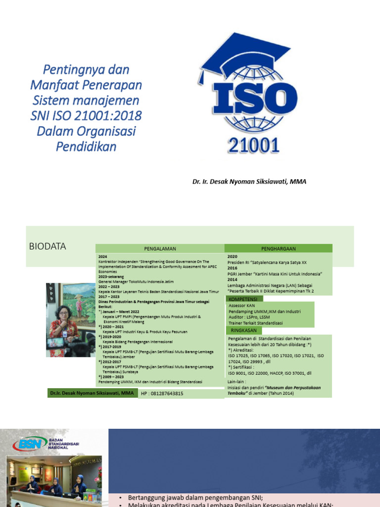 Materi Sni Iso 21001 | PDF