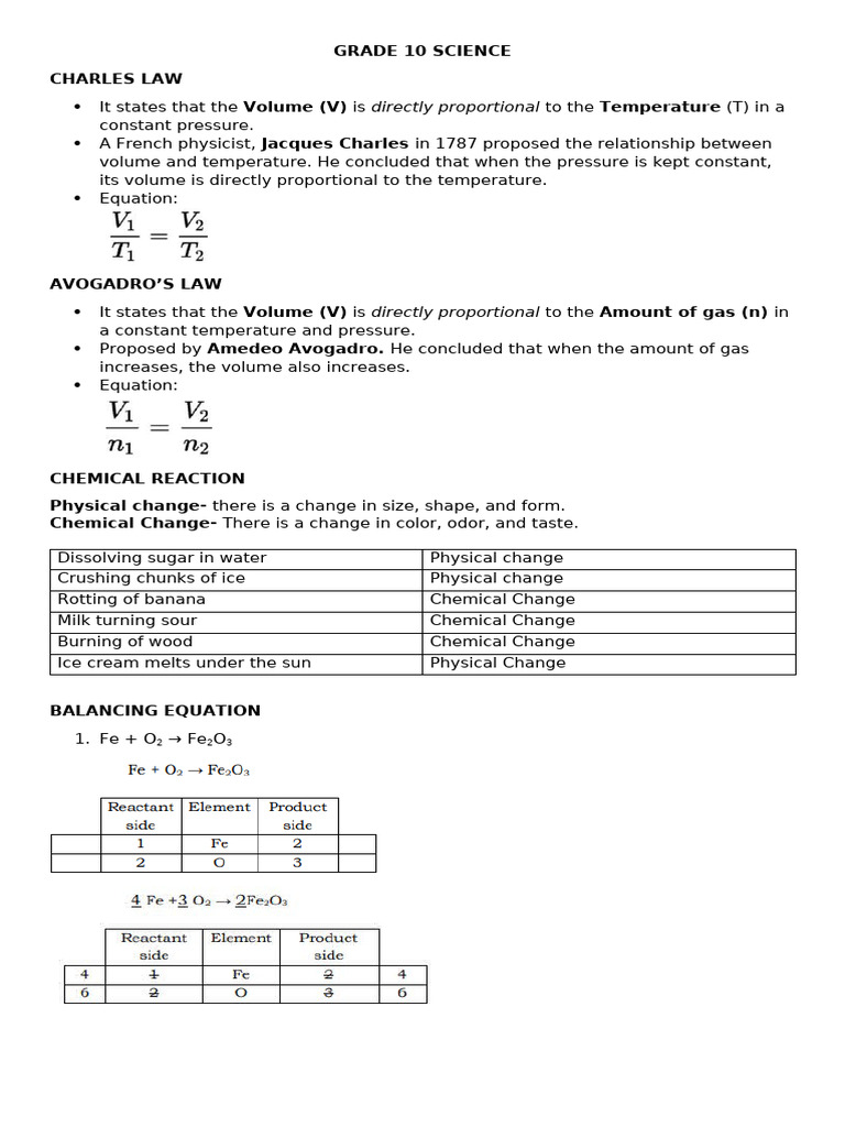 Grade 10 Science Reviewer | PDF