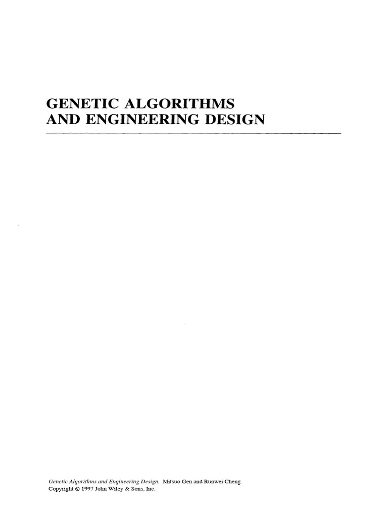 Genetic Algorithms and Engineering Design (Mitsuo Gen, Runwei Cheng) | PDF