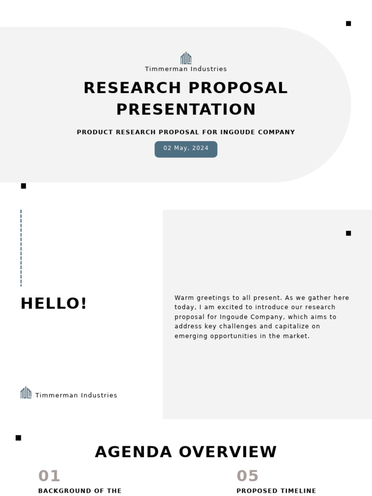 White and Grey Modern Business Research Proposal Presentation | PDF