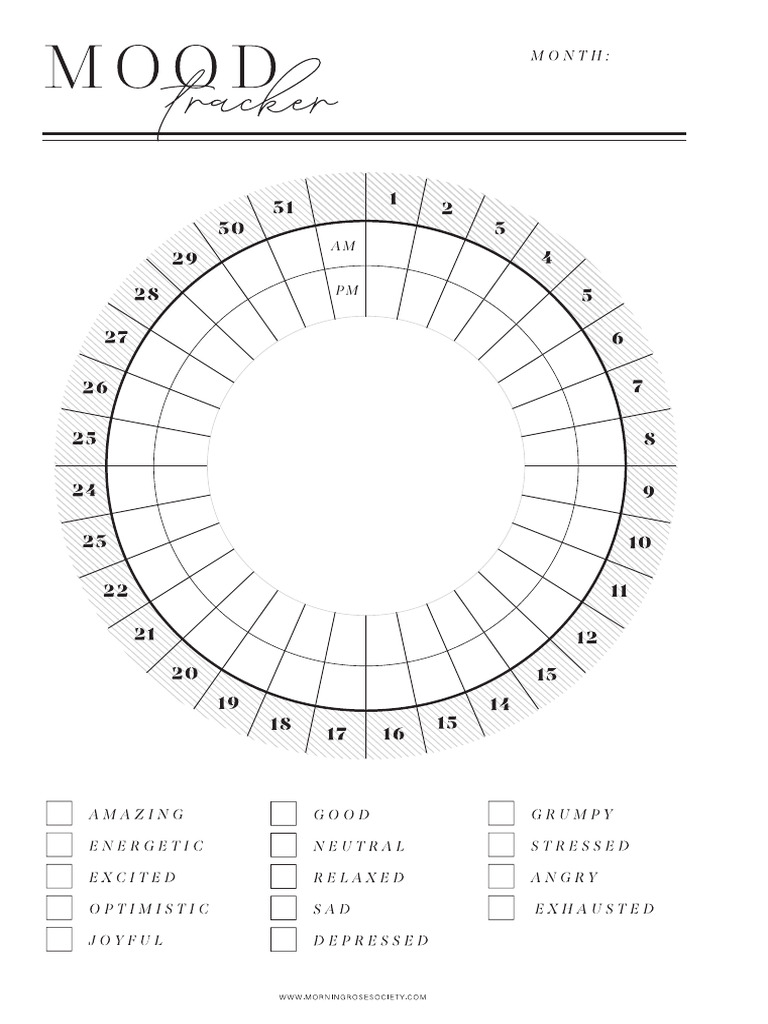 Monthly Mood Tracker A4 | PDF