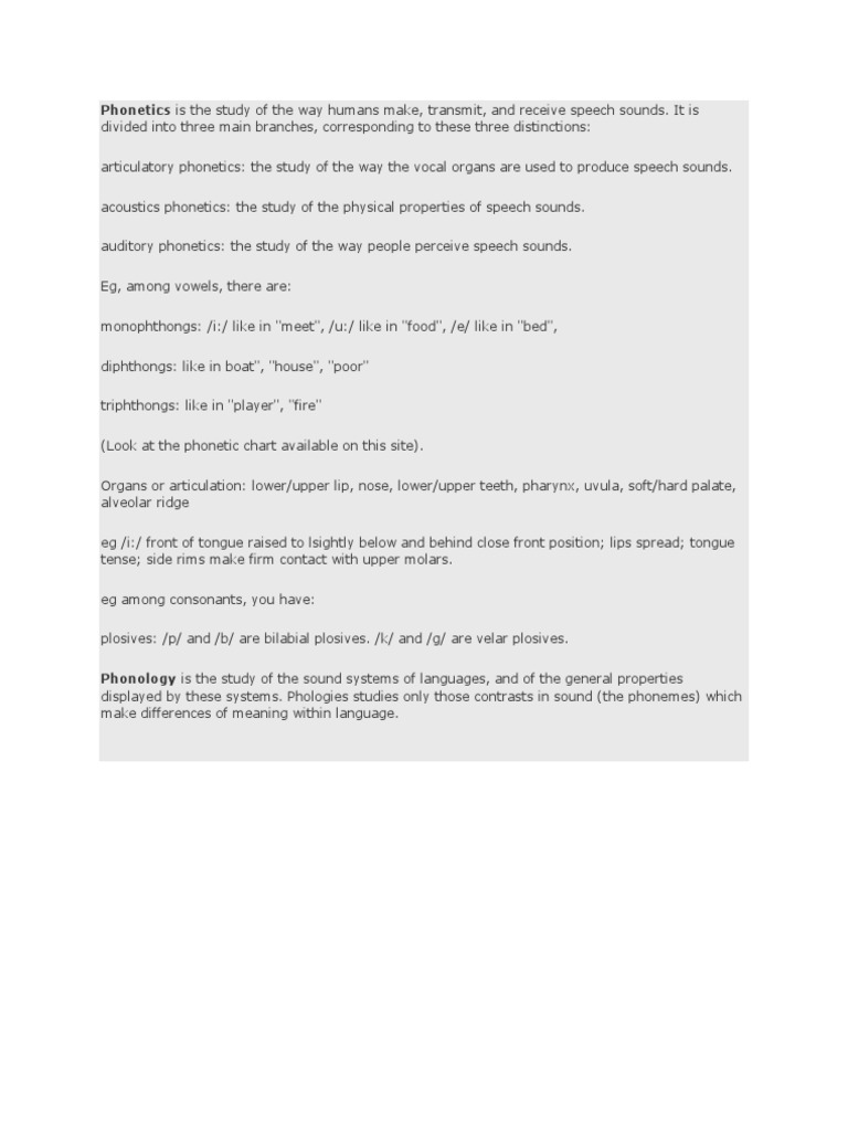 Understanding Phonetics and Phonology | PDF | Language Arts ...