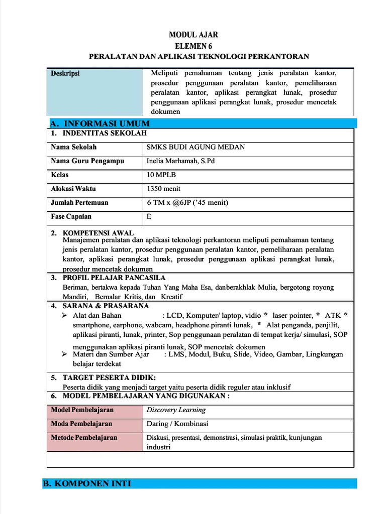 PDF Modul Ajar Elemen 6 Compress | PDF