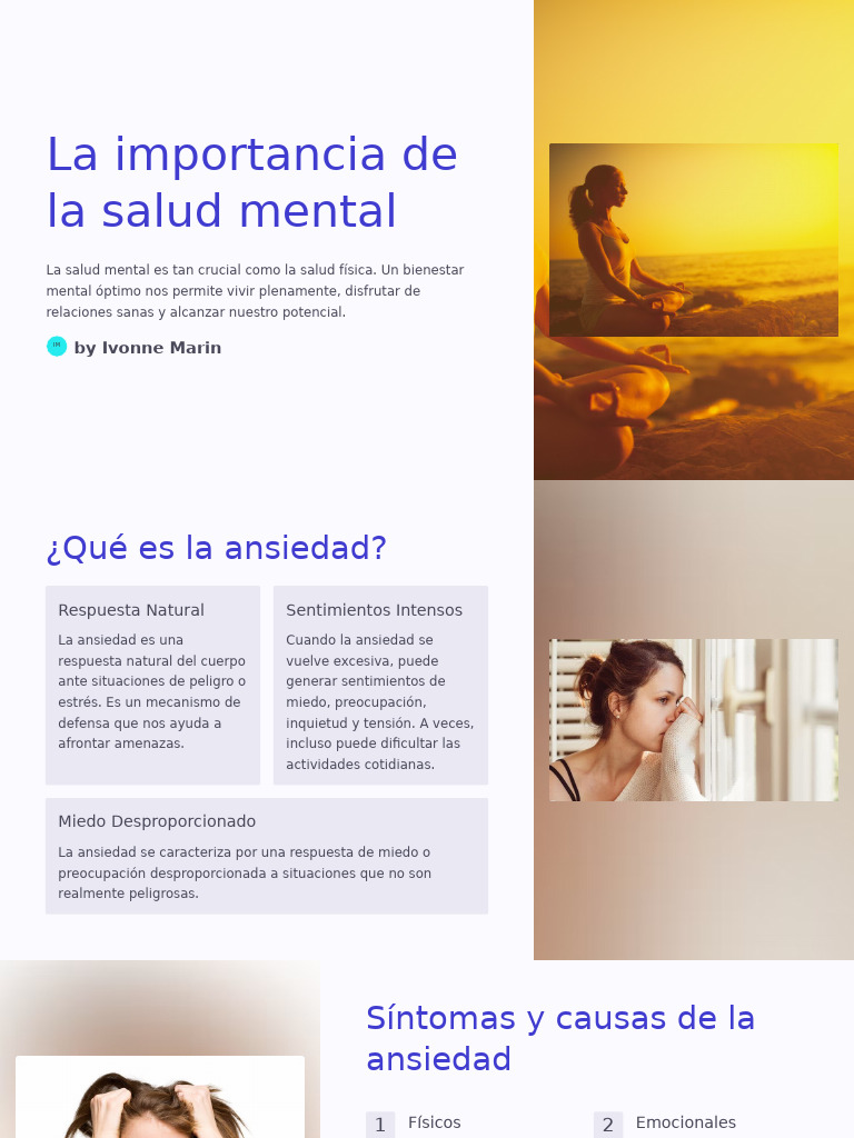 Salud Mental: Ansiedad y Depresión | PDF | Ansiedad | Trastorno ...